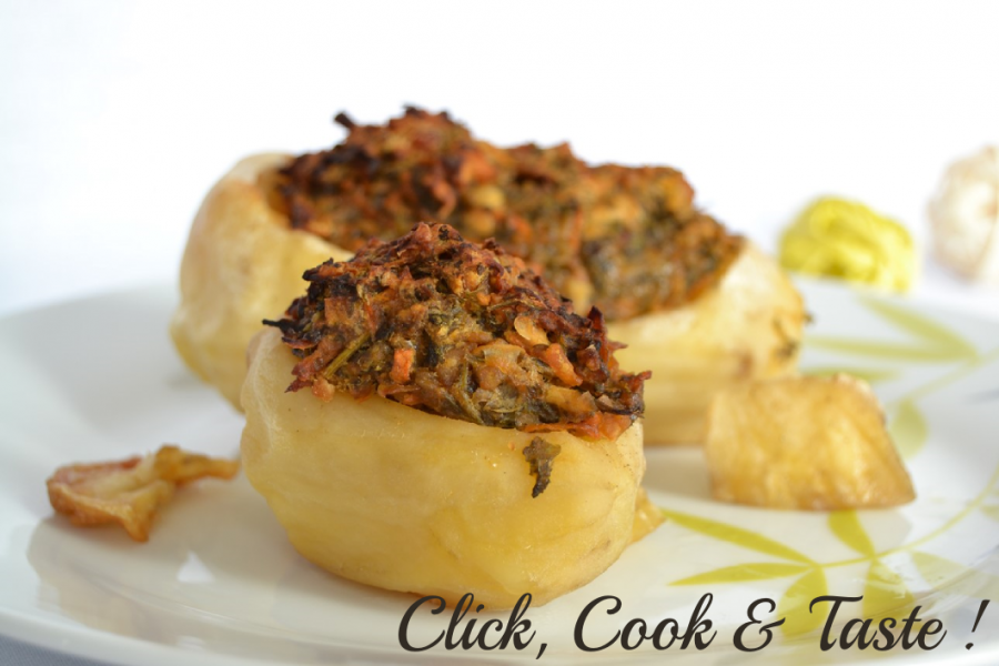 Pommes de terre farcies (farci végétarien) | Click, Cook And Taste
